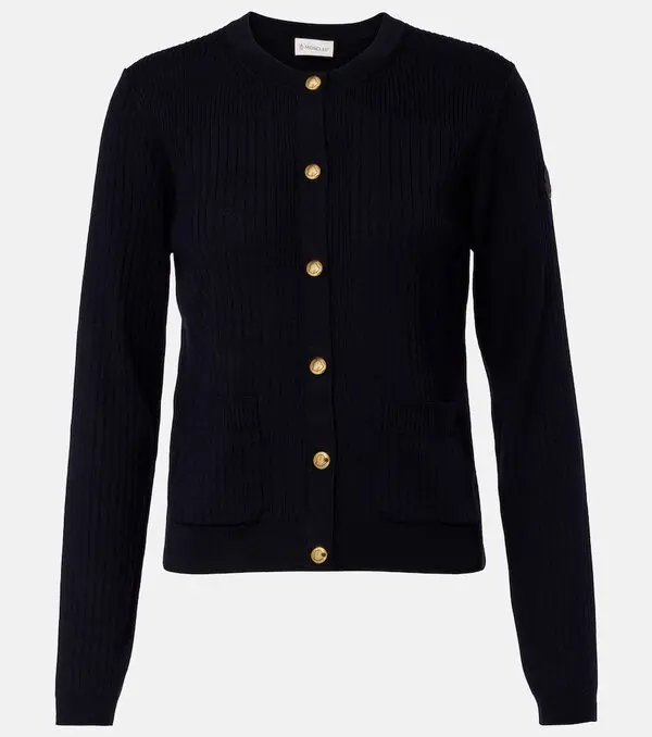 Moncler Wool-blend Cardigan - Blue