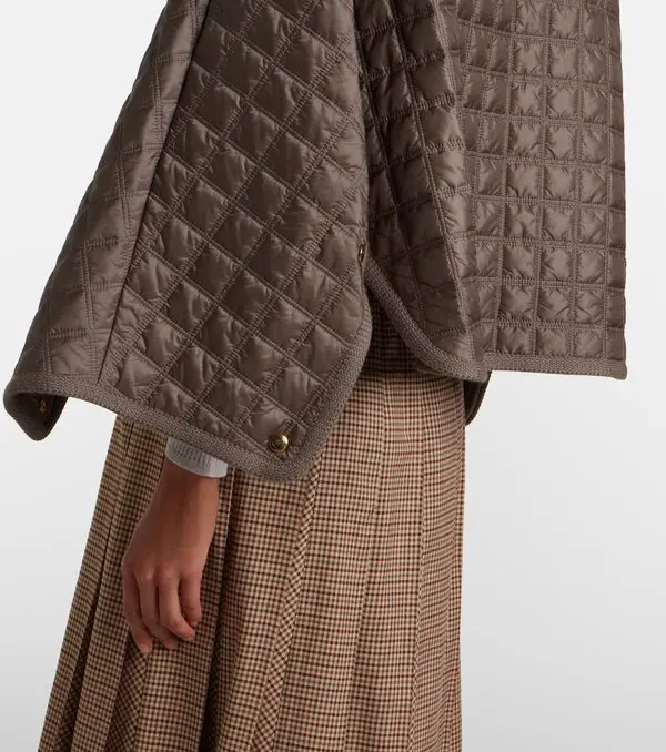 Moncler Quilted Hooded Jacket - Brown
