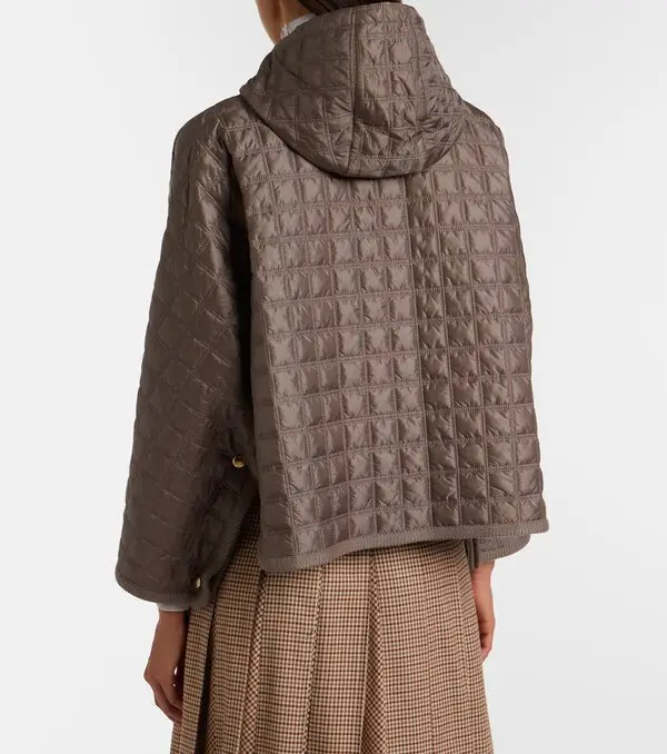 Moncler Quilted Hooded Jacket - Brown