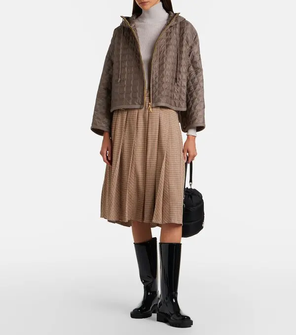 Moncler Quilted Hooded Jacket - Brown