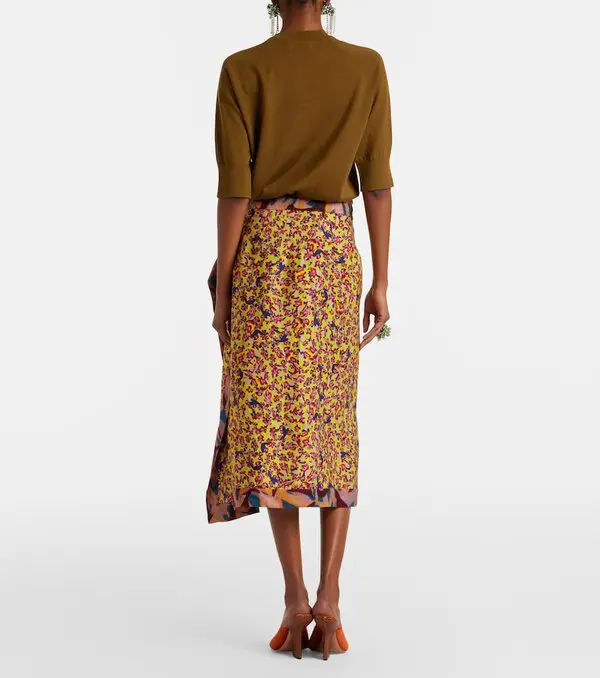 Dries Van Noten Sole Printed Midi Skirt