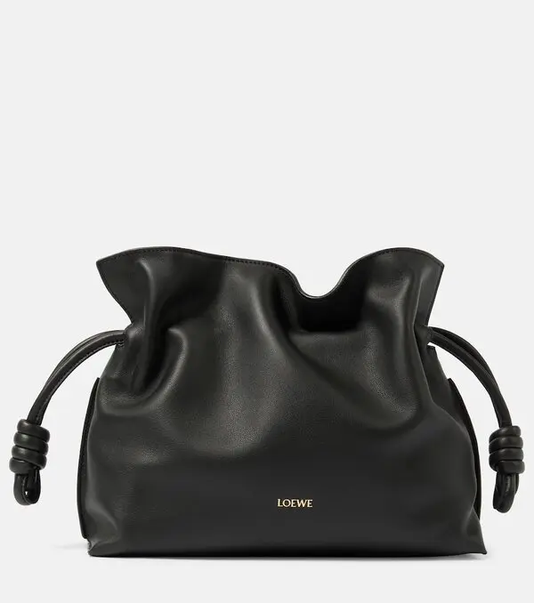 Loewe Flamenco Clutch In Leather - Black