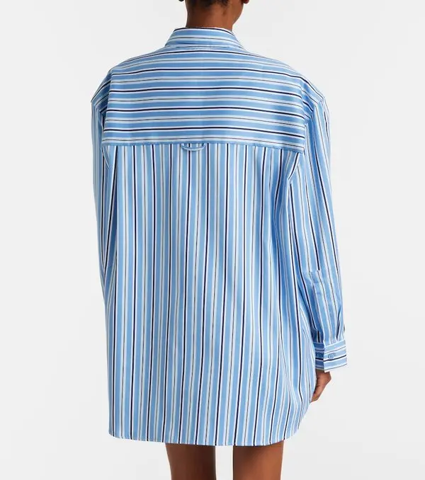 THE FRANKIE SHOP Oana Striped Cotton-blend Shirt - Blue