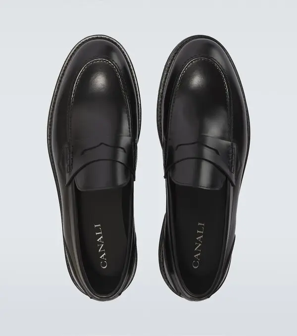 Canali Leather Penny Loafers