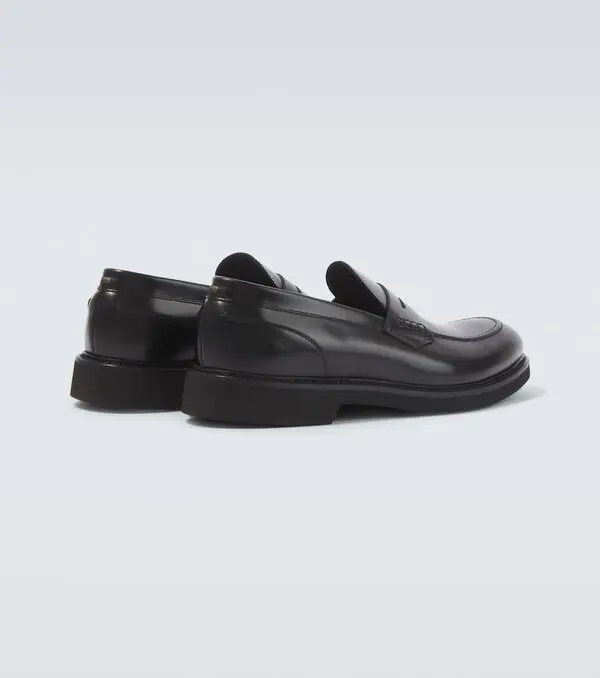 Canali Leather Penny Loafers