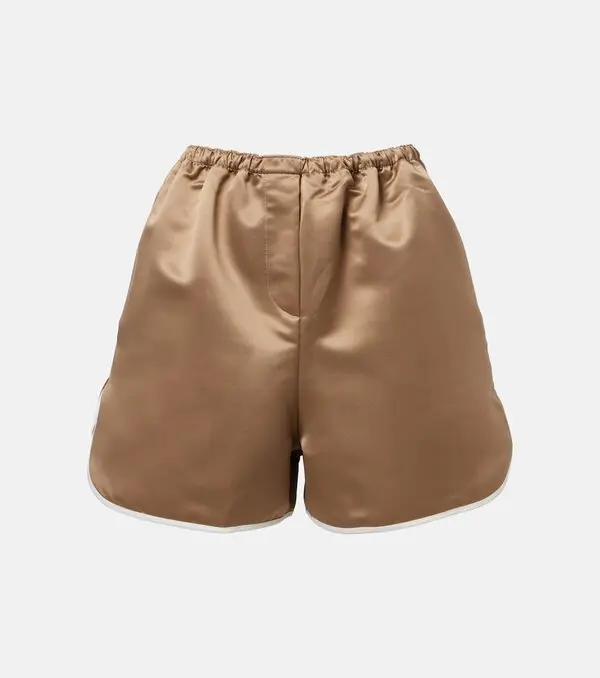 THE FRANKIE SHOP Adia Satin Shorts - Beige