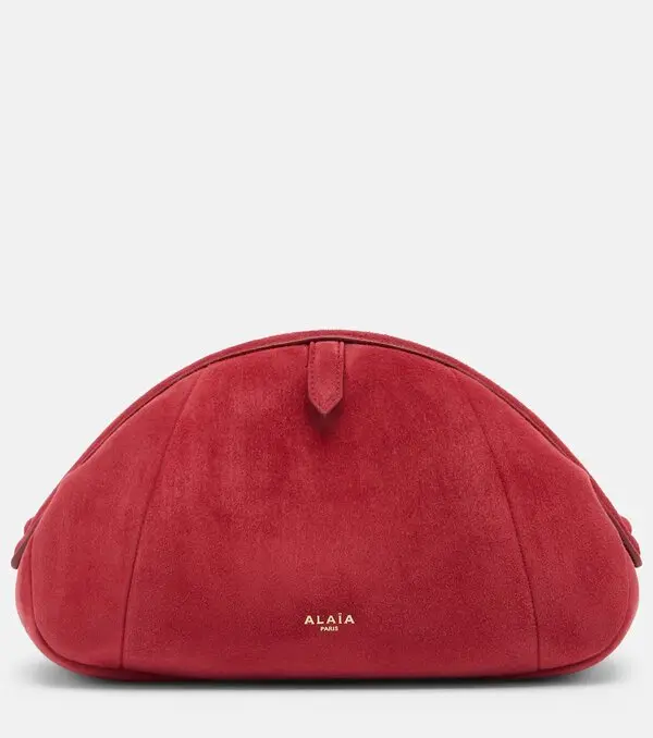 Alaïa Small Suede Clutch - Red