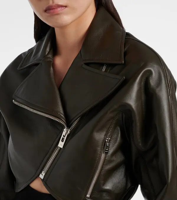 Alaïa Cropped Leather Biker Jacket