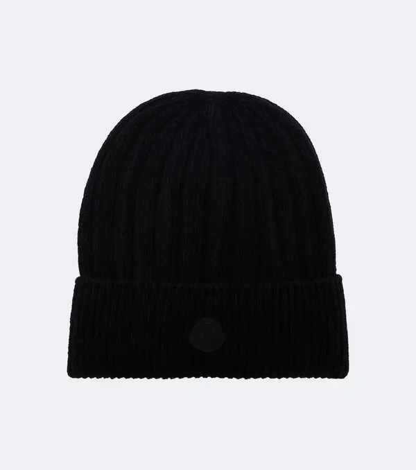 Moncler Virgin Wool Beanie - Black