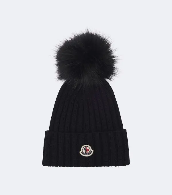 Moncler Virgin Wool Beanie - Black