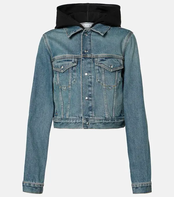 Alaïa Zip-up Denim Jacket - Blue