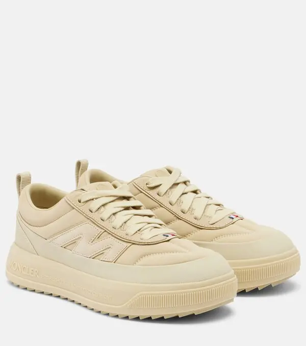 Moncler Altive Leather-trimmed Sneakers - Beige