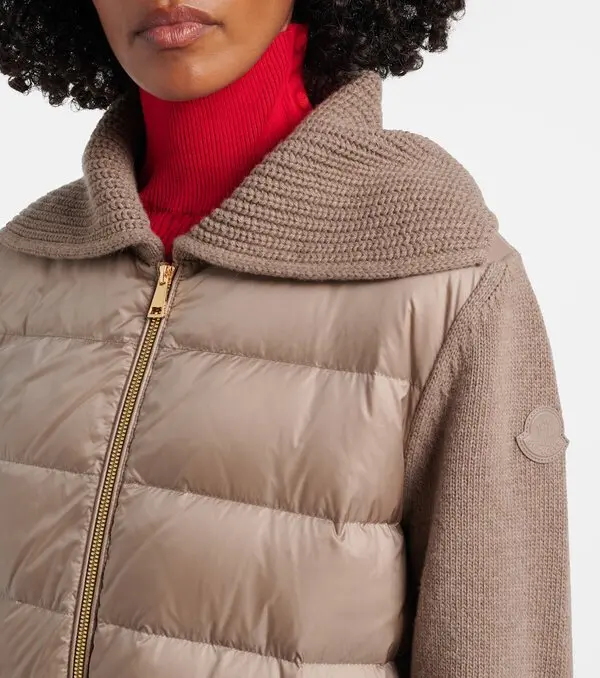 Moncler Down-paneled Wool And Cashmere Cardigan