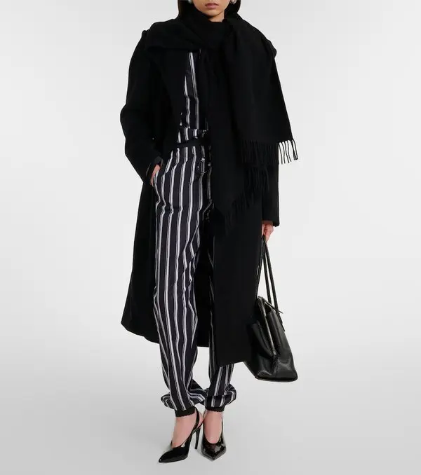 Attico Scarf Detail Wool And Cashmere Coat