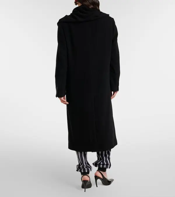 Attico Scarf Detail Wool And Cashmere Coat