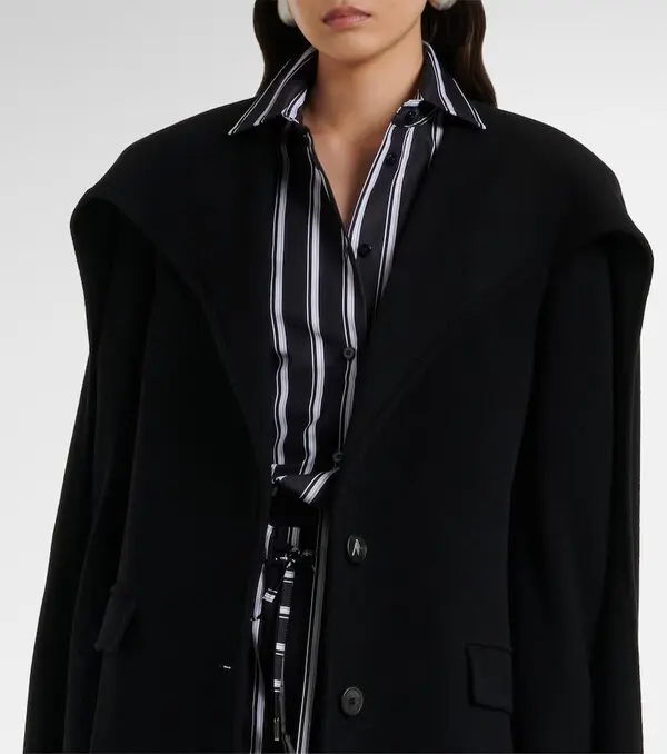 Attico Scarf Detail Wool And Cashmere Coat
