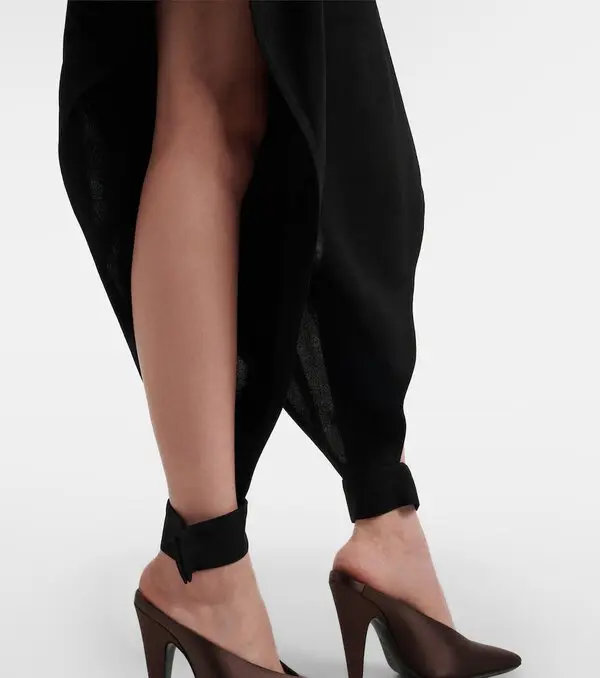 Alaïa Cutout Ruffled Tapered Pants