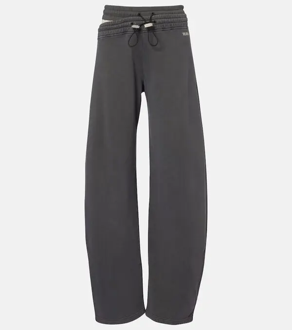 Attico Cotton Jersey Barrel-leg Sweatpants - Grey