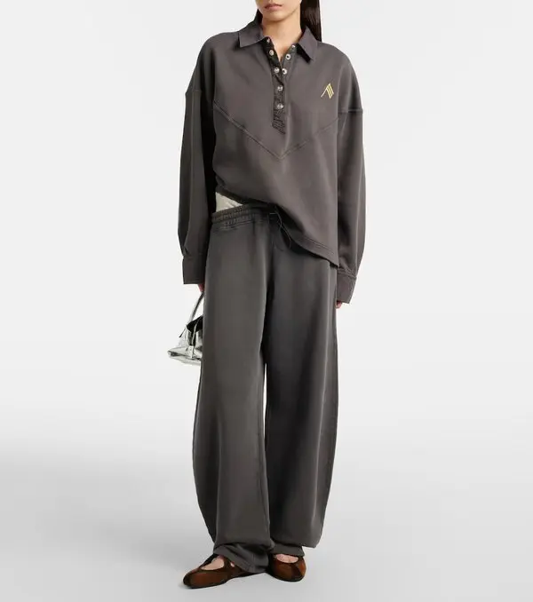 Attico Cotton Jersey Barrel-leg Sweatpants - Grey