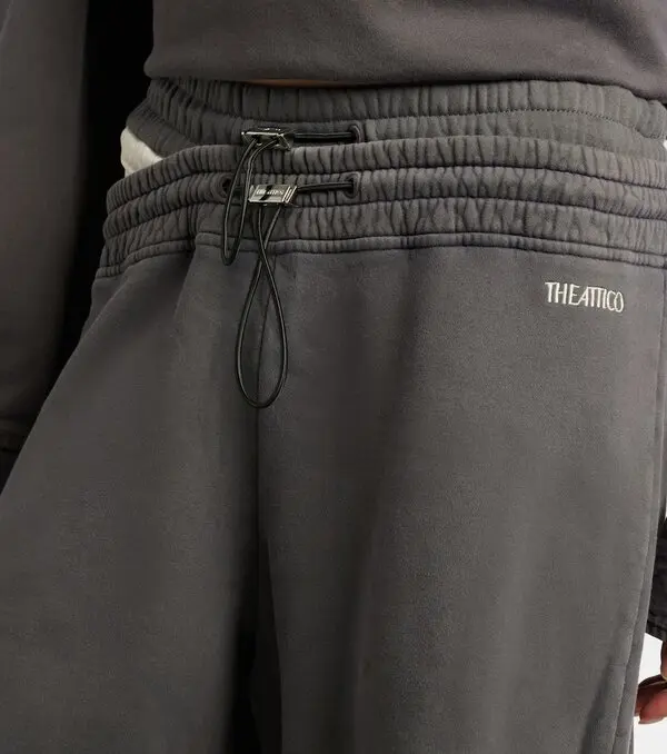 Attico Cotton Jersey Barrel-leg Sweatpants - Grey