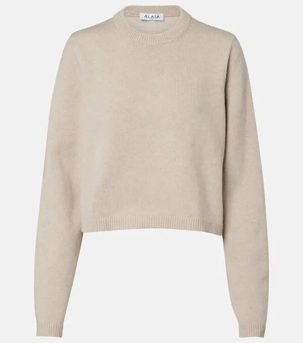 Alaïa Cashmere And Wool-blend Turtleneck Sweater - Beige