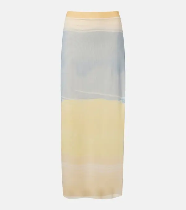 SIR. Printed Mesh Maxi Skirt