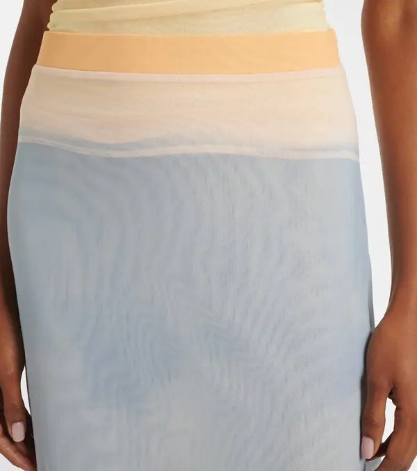 SIR. Printed Mesh Maxi Skirt