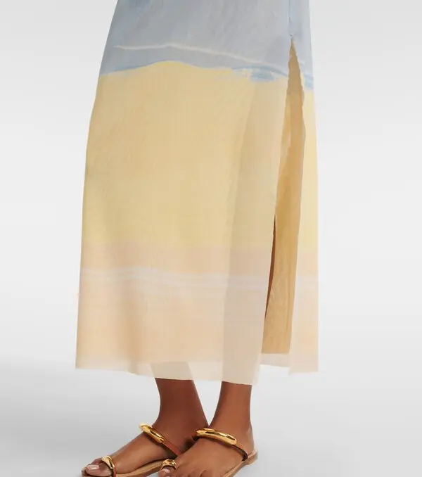 SIR. Printed Mesh Maxi Skirt