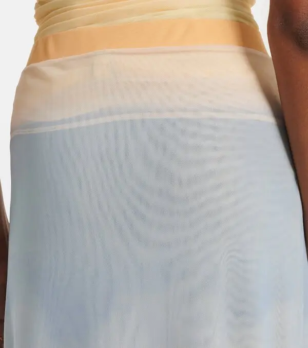 SIR. Printed Mesh Maxi Skirt