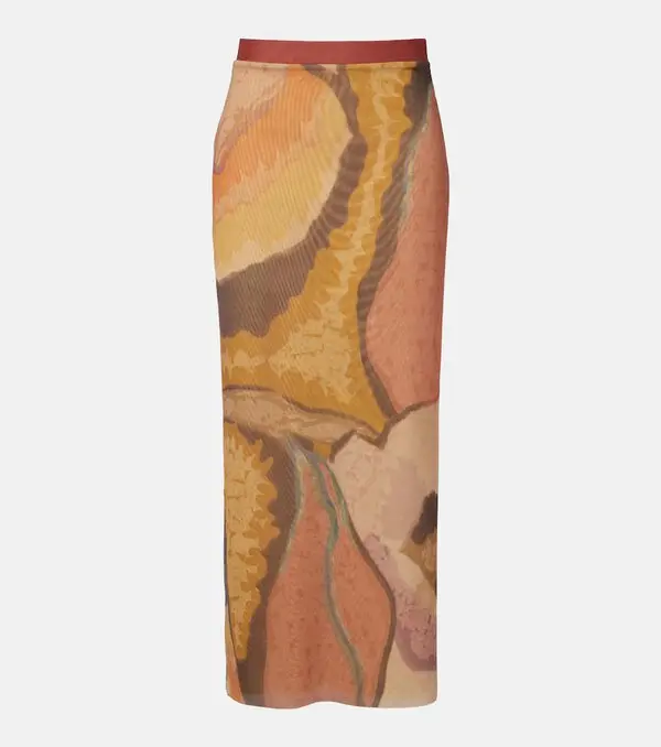 SIR. Printed Mesh Maxi Skirt - Multicoloured