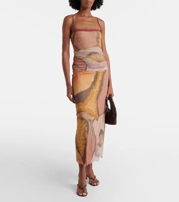 SIR. Printed Mesh Maxi Skirt - Multicoloured
