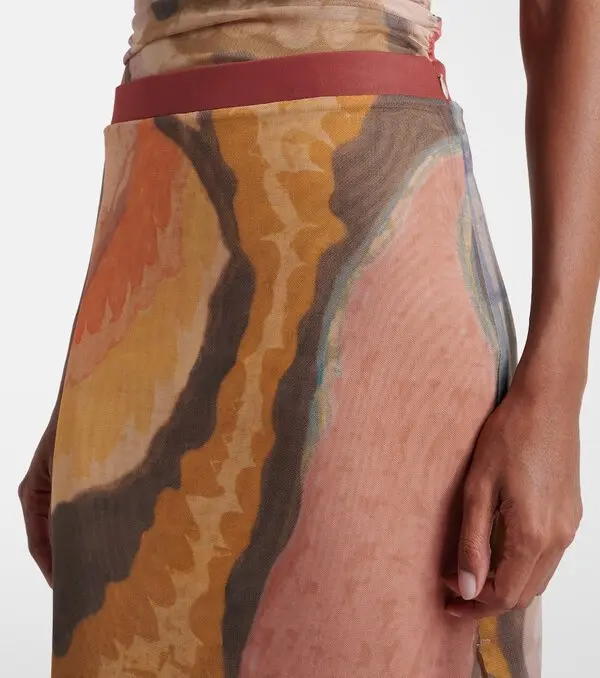 SIR. Printed Mesh Maxi Skirt - Multicoloured