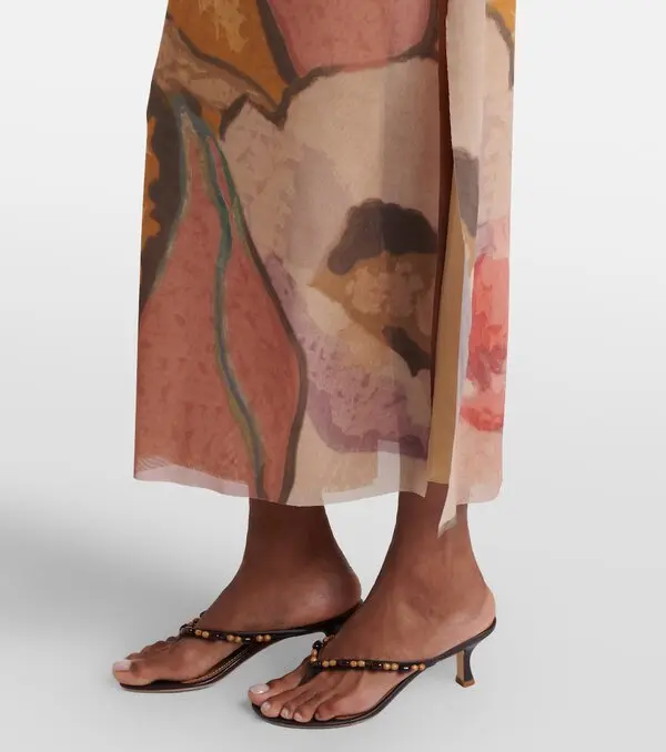 SIR. Printed Mesh Maxi Skirt - Multicoloured