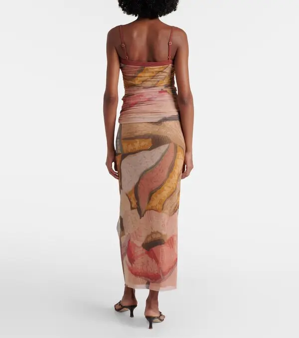 SIR. Printed Mesh Maxi Skirt - Multicoloured