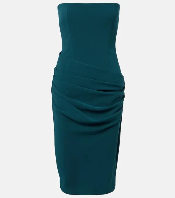 Alex Perry Ruched Crêpe Corset Dress - Blue