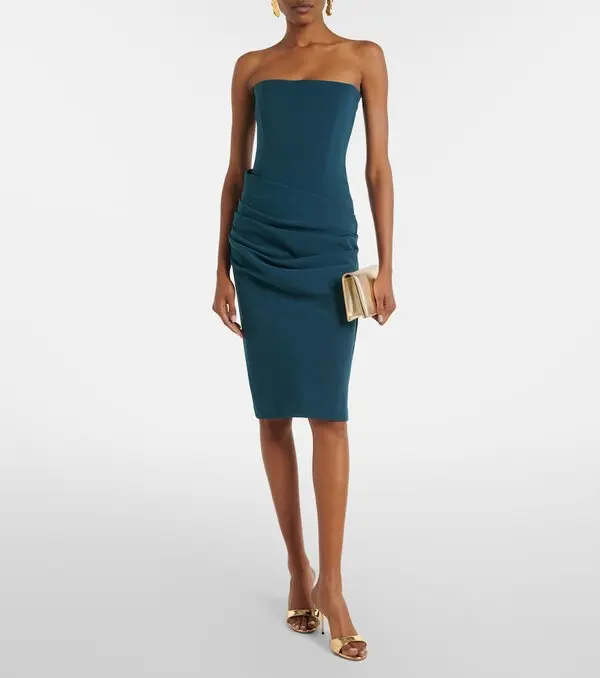Alex Perry Ruched Crêpe Corset Dress