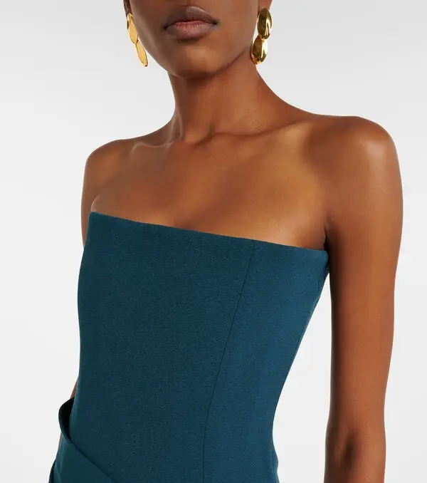 Alex Perry Ruched Crêpe Corset Dress