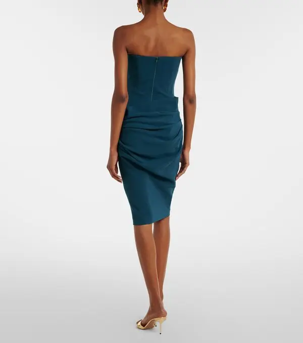 Alex Perry Ruched Crêpe Corset Dress