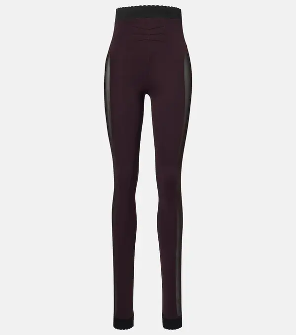 Attico Paneled Leggings - Brown