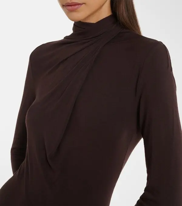 Attico Draped Open-back Jersey Midi Dress
