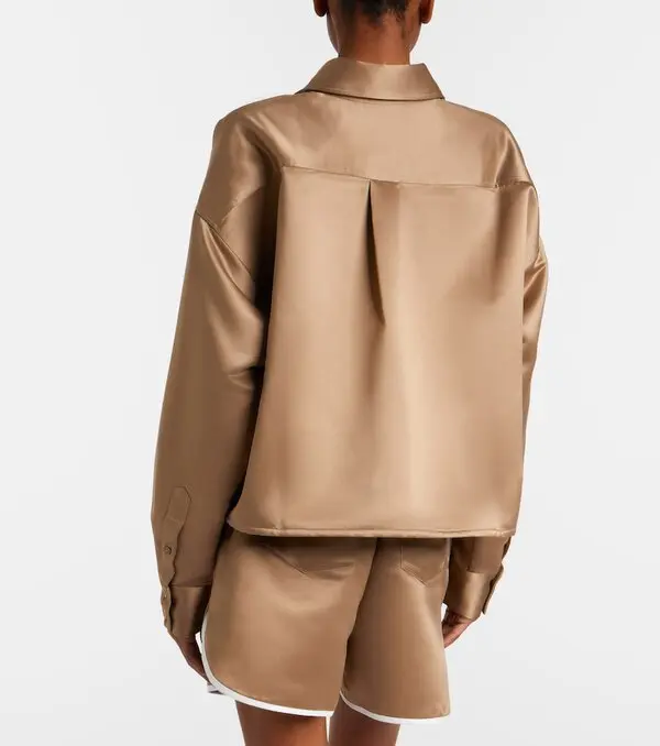 THE FRANKIE SHOP Arlen Satin Shirt - Beige