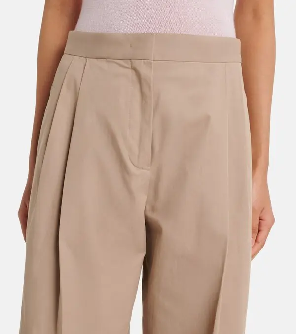 JIL SANDER Pleated Cotton Wide-leg Pants