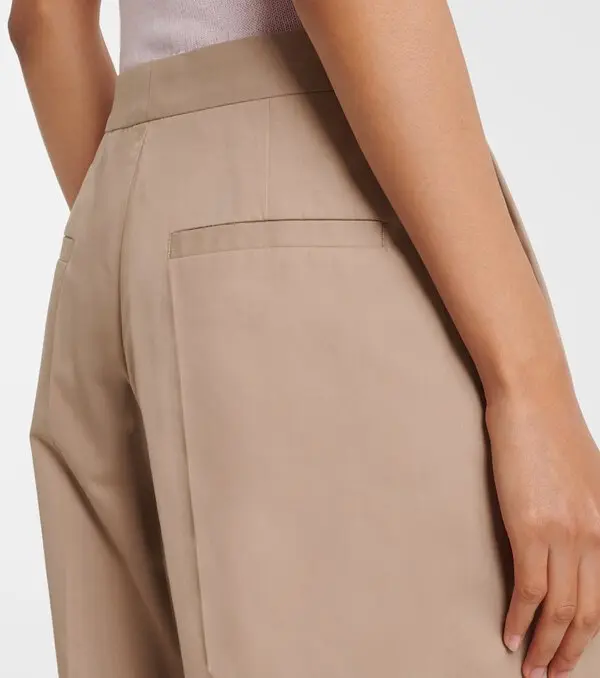 JIL SANDER Pleated Cotton Wide-leg Pants