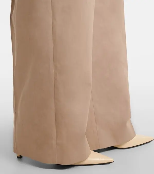 JIL SANDER Pleated Cotton Wide-leg Pants