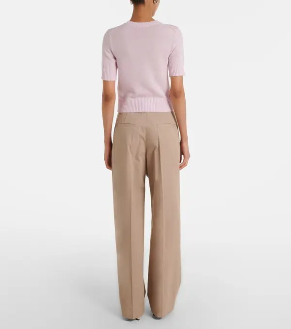 JIL SANDER Pleated Cotton Wide-leg Pants