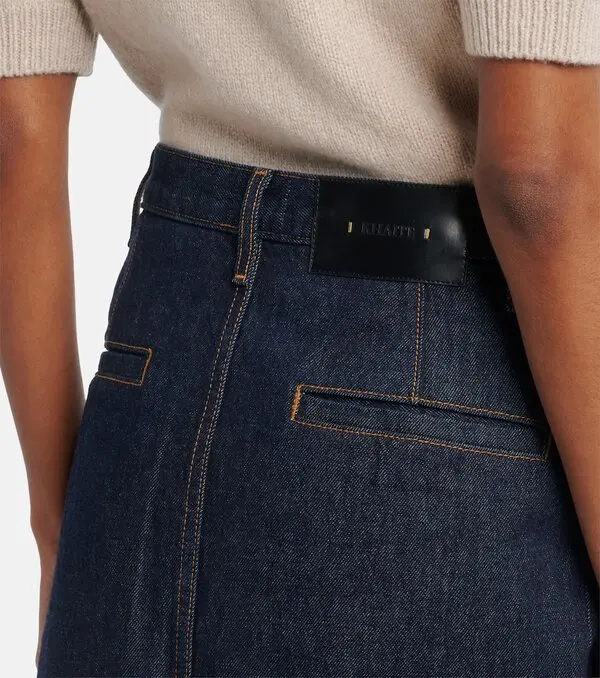 Khaite Denim Midi Skirt With Slit