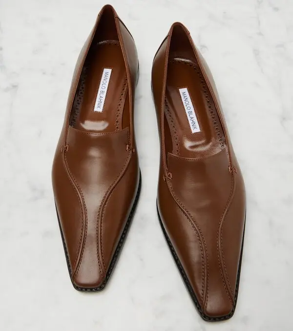 Manolo Blahnik Cleofe Leather Loafers