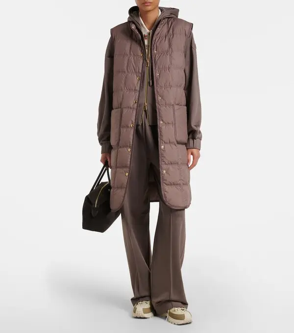 Moncler Cygnette Quilted Down Vest - Brown