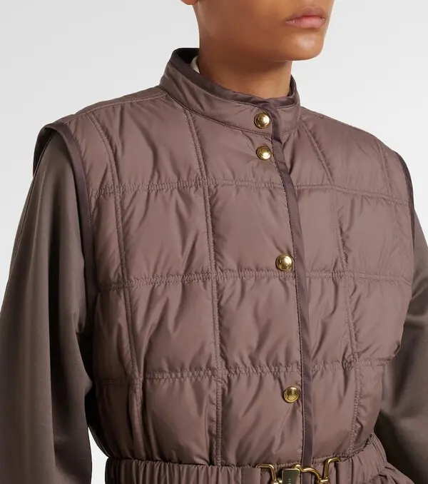 Moncler Cygnette Quilted Down Vest - Brown