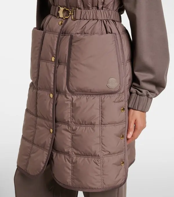 Moncler Cygnette Quilted Down Vest - Brown